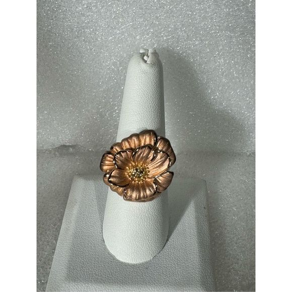 No Brand | Jewelry | 925 Dual Tone Poppy Flower Ring | Poshmark